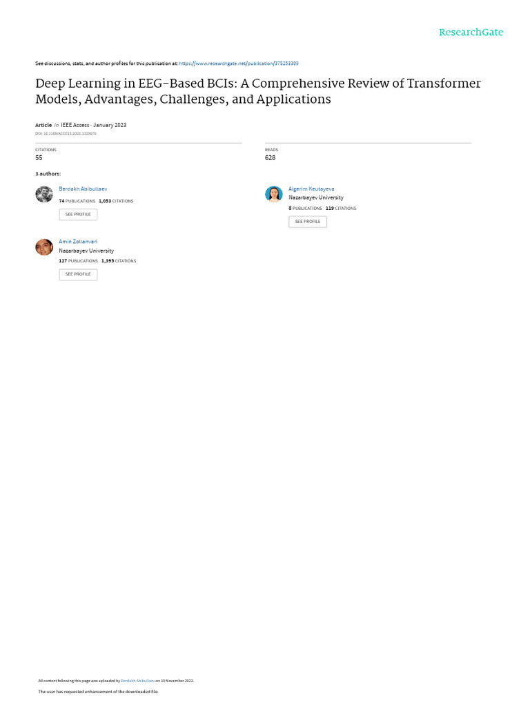 bci aplicações | PDF | Deep Learning | Machine Learning