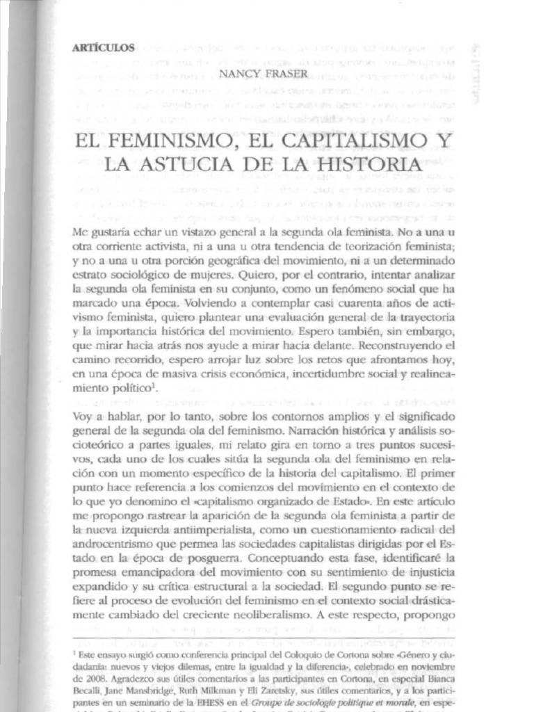 El Feminismo, El Capitallismo y La Astucia de La Historia - Nancy Fraser | PDF | Feminismo ...