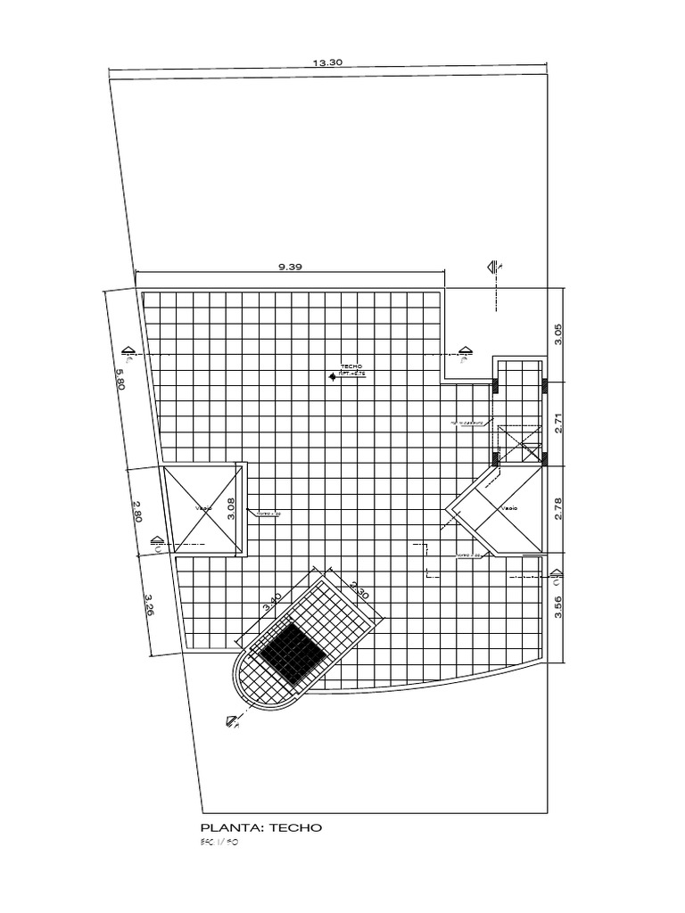 Diseño de Planta de Techo y Parapeto | PDF