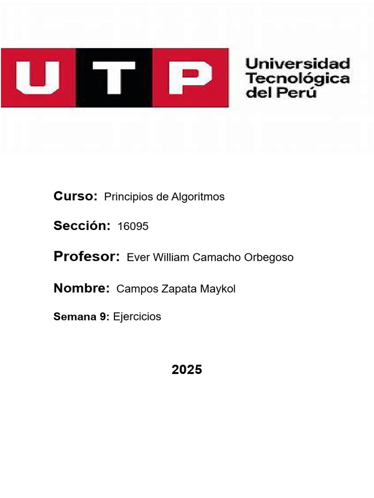 Semana 9 Ejerc 1, Ejerc 2, Ejerc, 3 Listos. | PDF