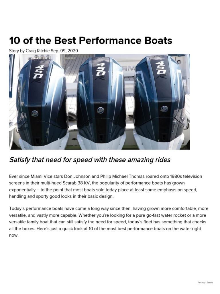 Top 10 Performance Boats of 2020 | PDF