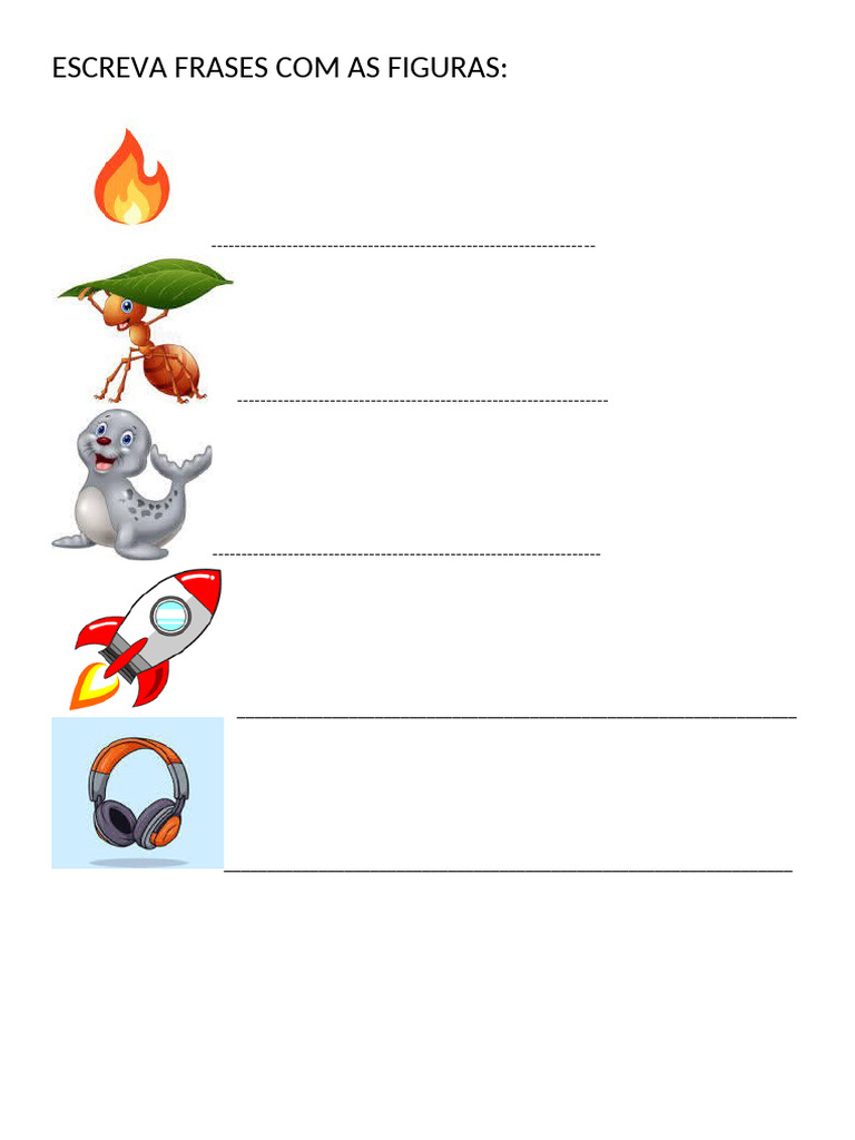 Escreva Frases Com As Figuras | PDF