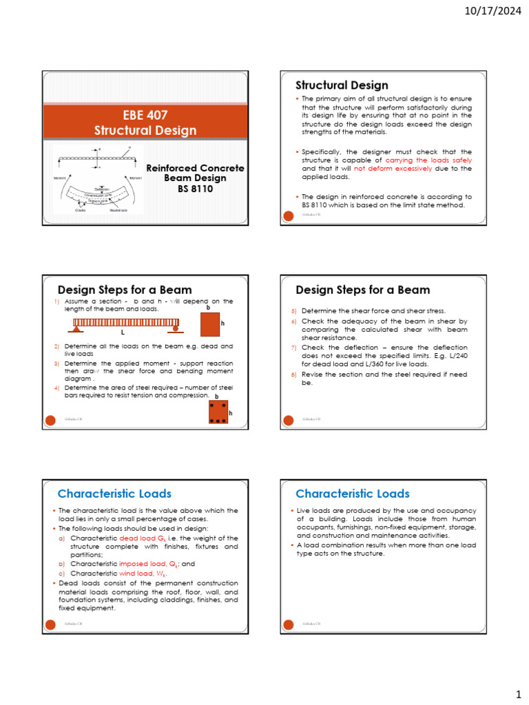 Ebe 407 - 2.1 - RC Beam Design - Bs 8110 | PDF | Beam (Structure ...
