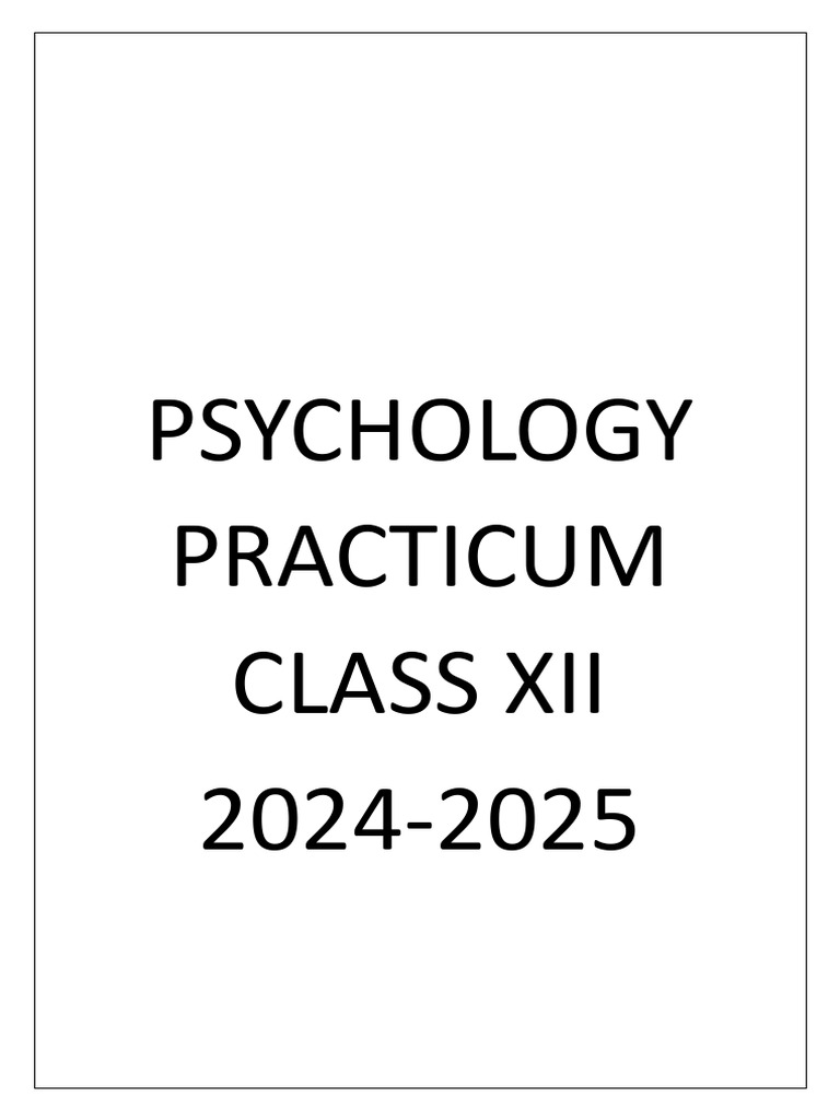 Practical Record Psychology AY 25-26 | PDF | Extraversion And Introversion | Anxiety