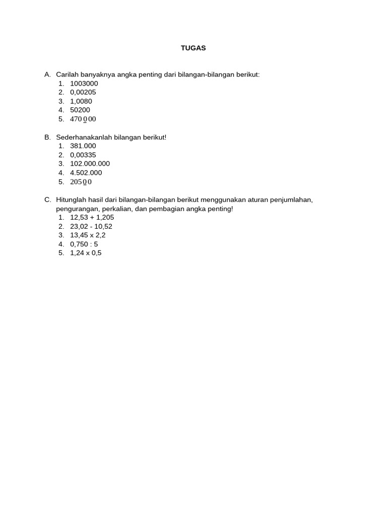Angka Penting dan Operasi Bilangan | PDF
