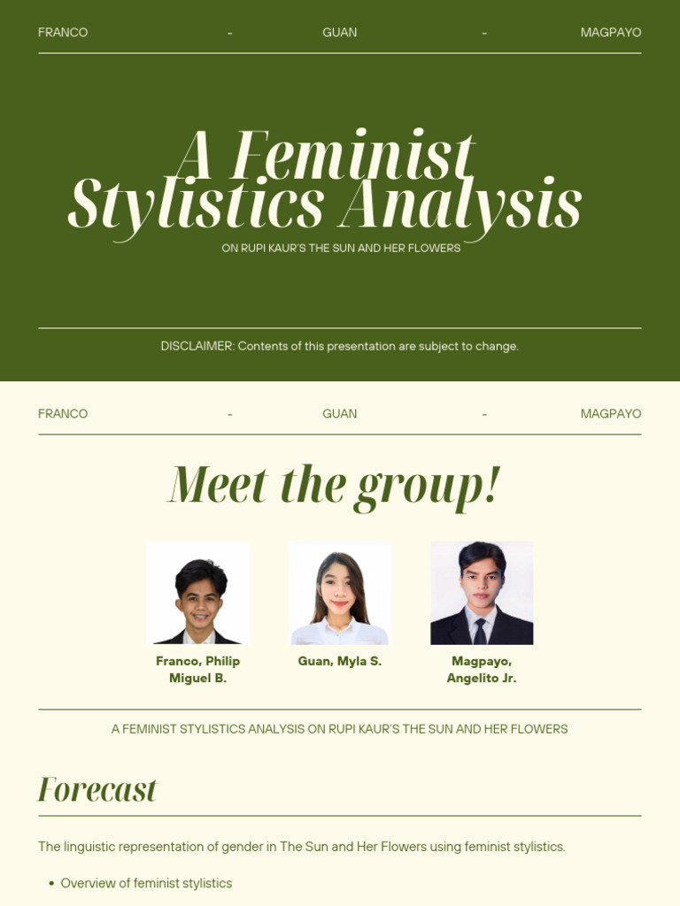 Stylistics Group-8 Draft | PDF | Feminism | Gender Studies
