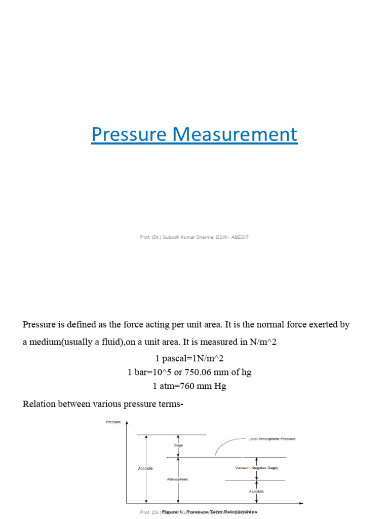 Unit 5 Pressure, Temp, Force and Mass Flow Rate Measurement | PDF ...