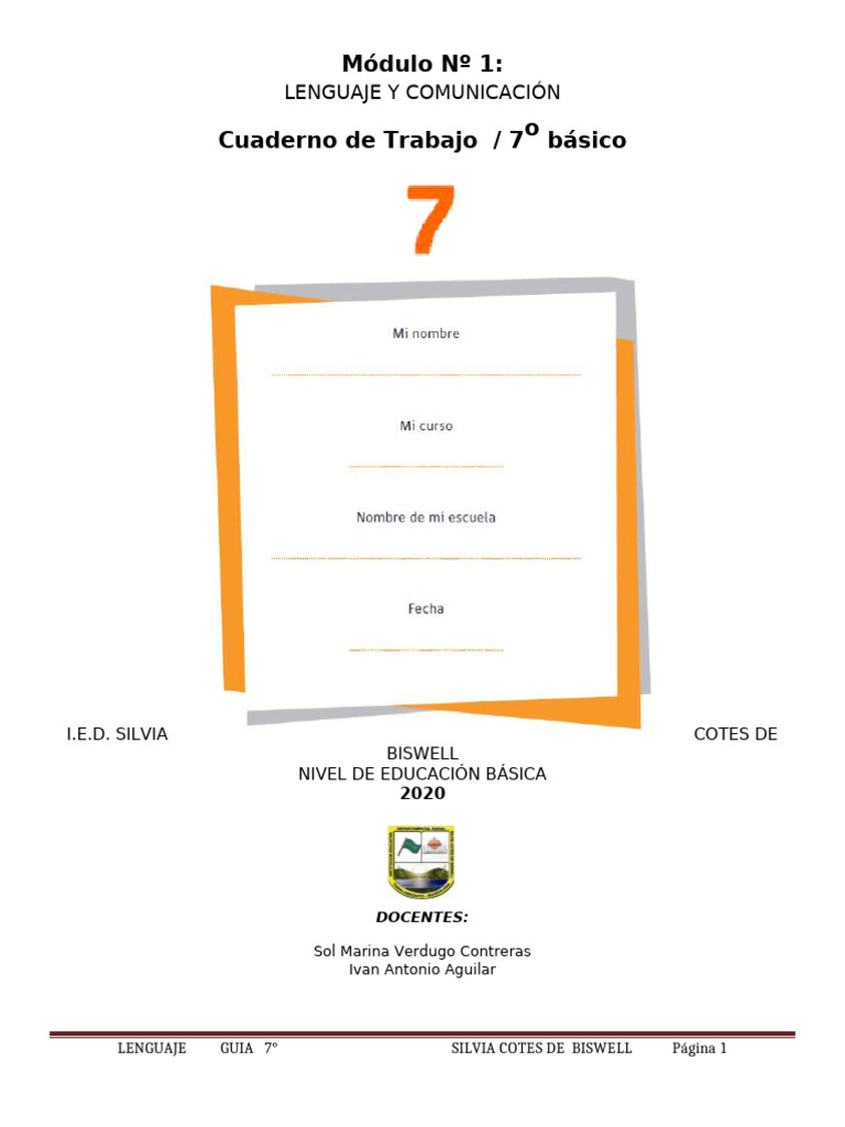 Modulo Lenguaje 7° (Unidad 1) ... | PDF | Dom