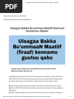 Xinxala Seeraa Bakka Bu'iinsa Irratti | PDF