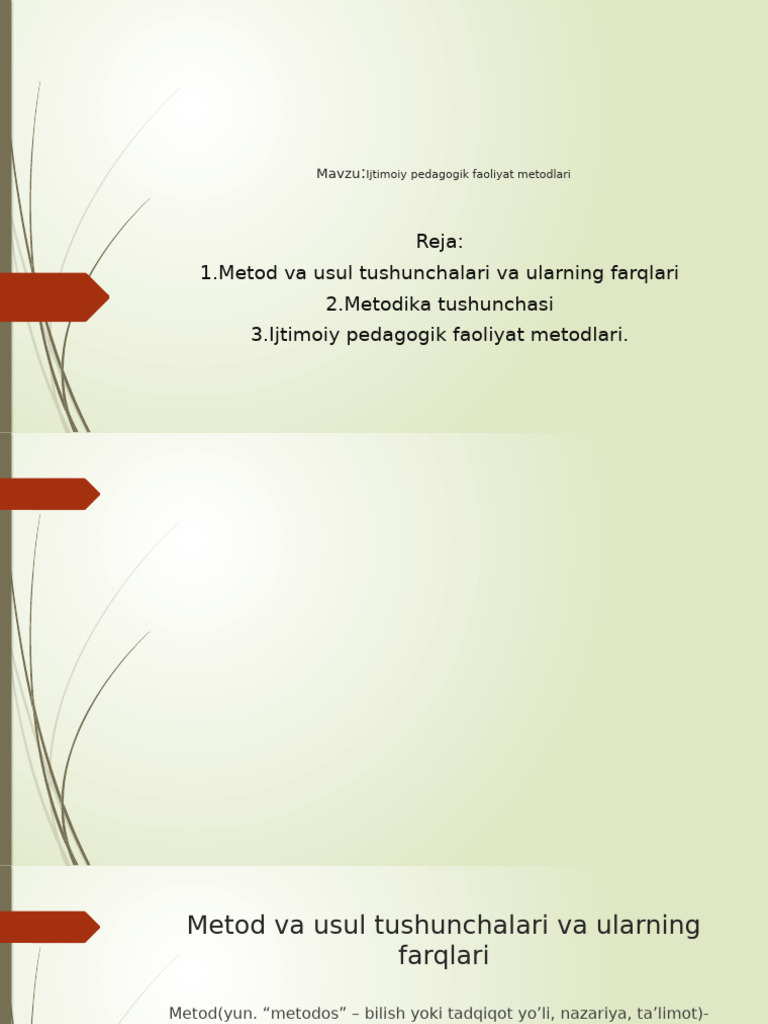 Ijtimoiy Pedagogik Faoliyat Metodlari | PDF