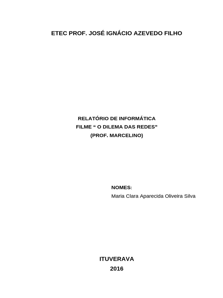 Modelo de Relatório - Normas Abnt | PDF