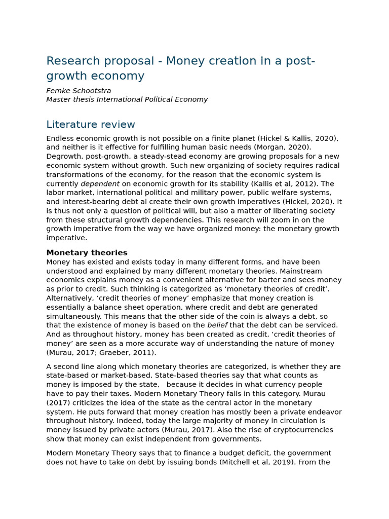 Research Proposal - Final Version | PDF | Money | Central Banks