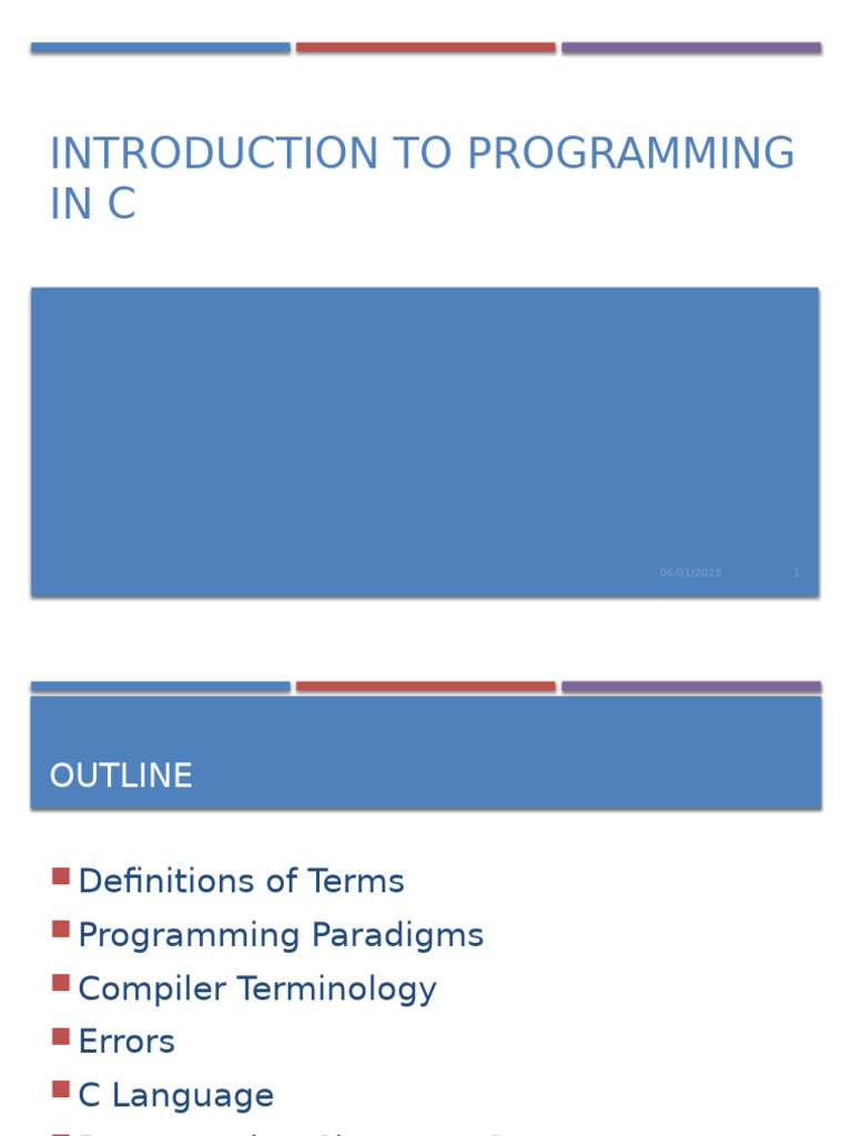 1b - Introduction To Programming in C | PDF | Computer Programming | Computer Program