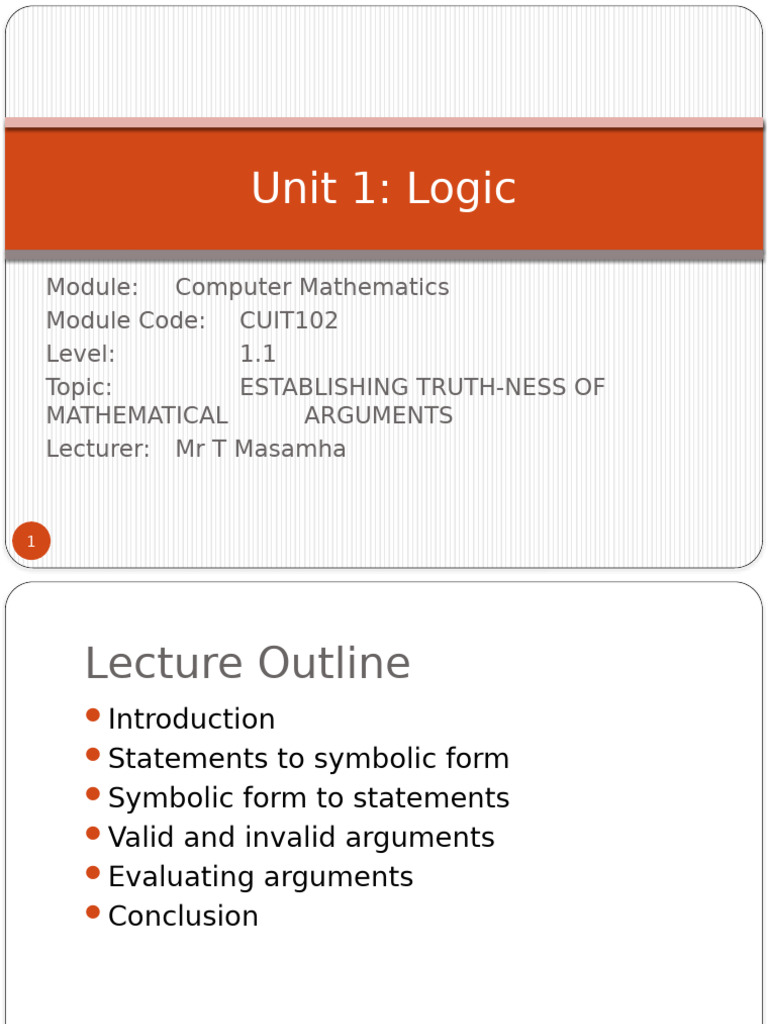 1c - Truthness of Mathematical Arguments | PDF | Argument | Epistemology