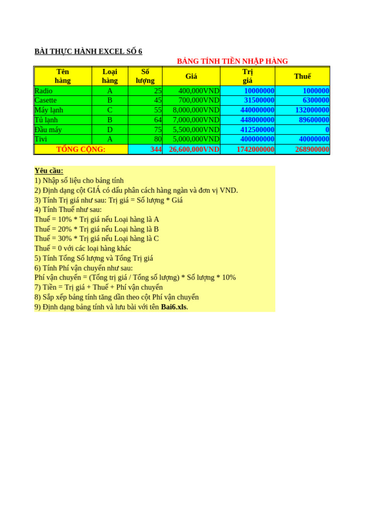 BTH Excel 6-7-8 | PDF