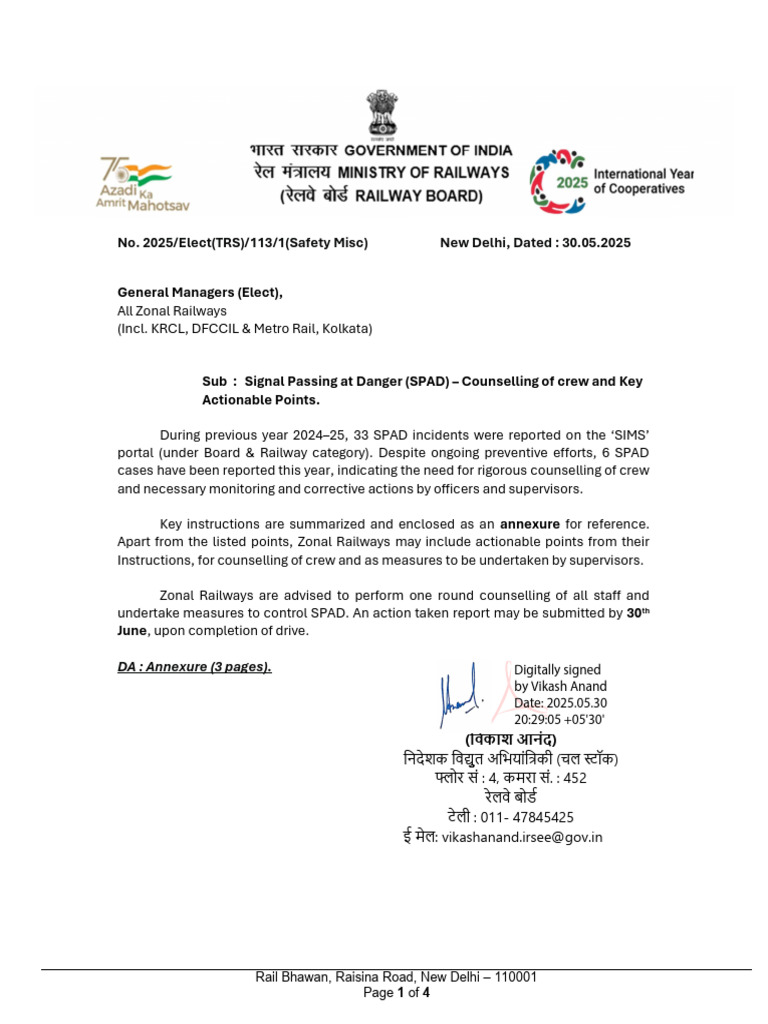 30-5-25 SPAD Counselling and Preventive Measures. | PDF | Rail ...