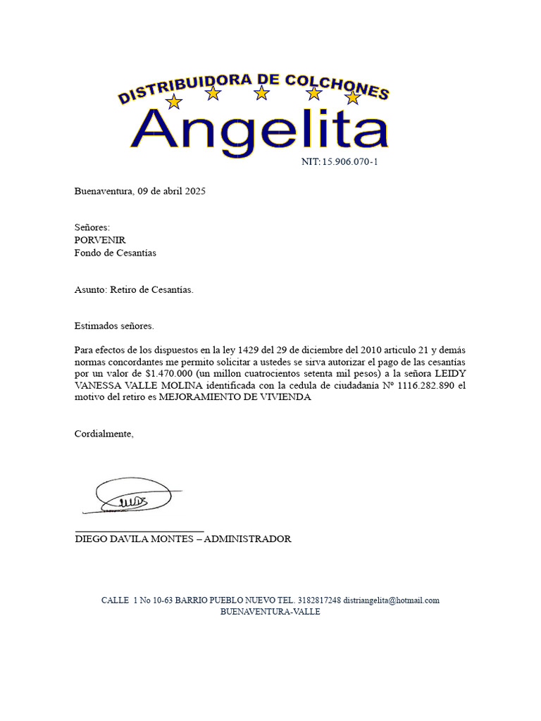 Cesantias Vane | PDF