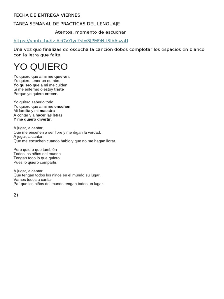 Cancion Lengua | PDF