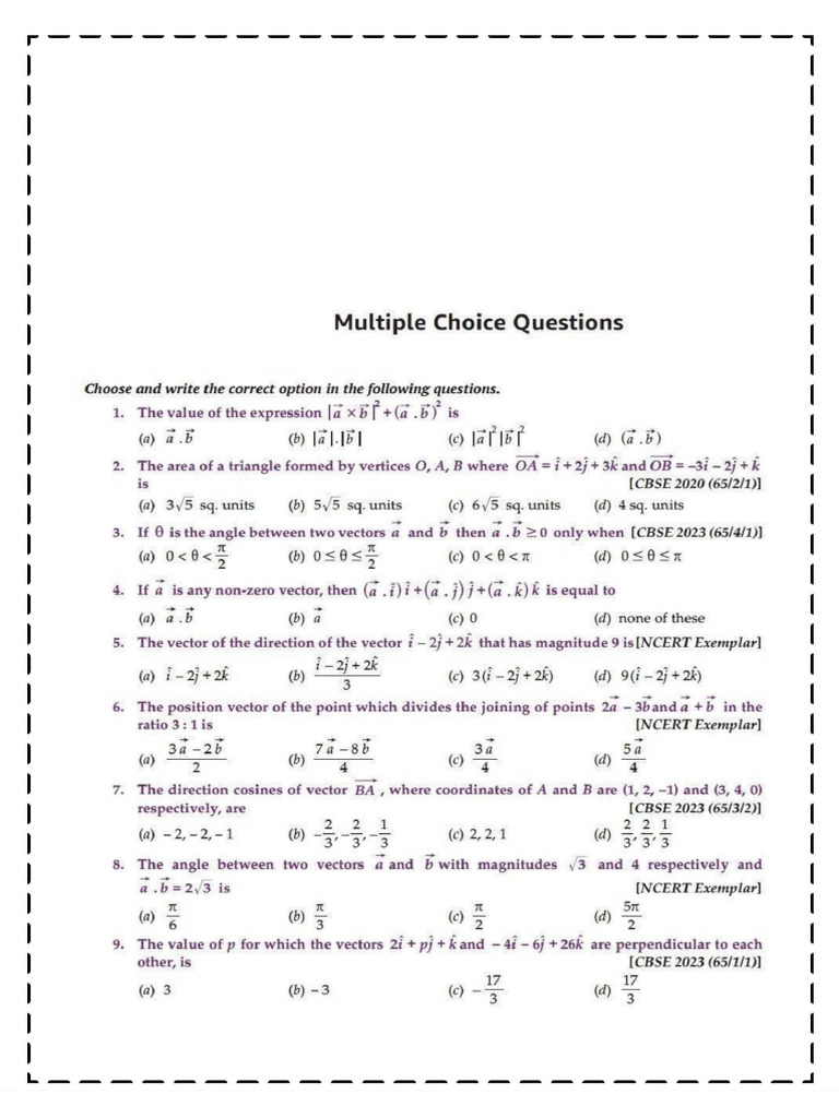Ch-10 Vector Algebra | PDF