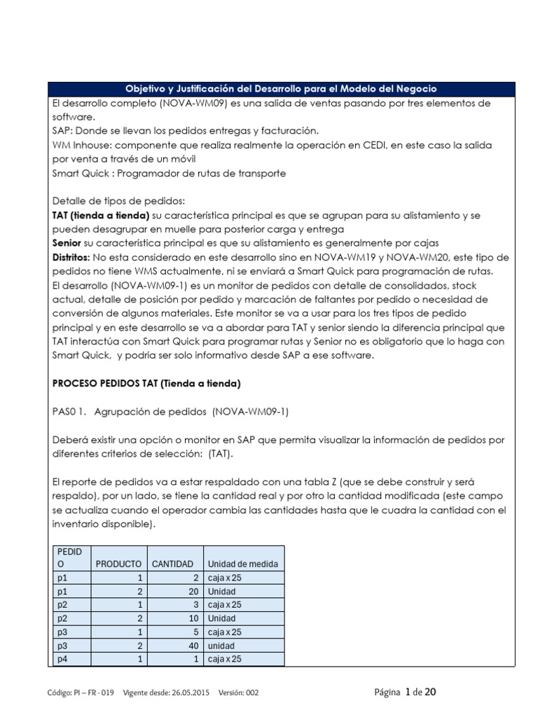 NOVA-WM09-1 Reporte de Consolidadion de Pedidos | PDF | Ingeniería ...