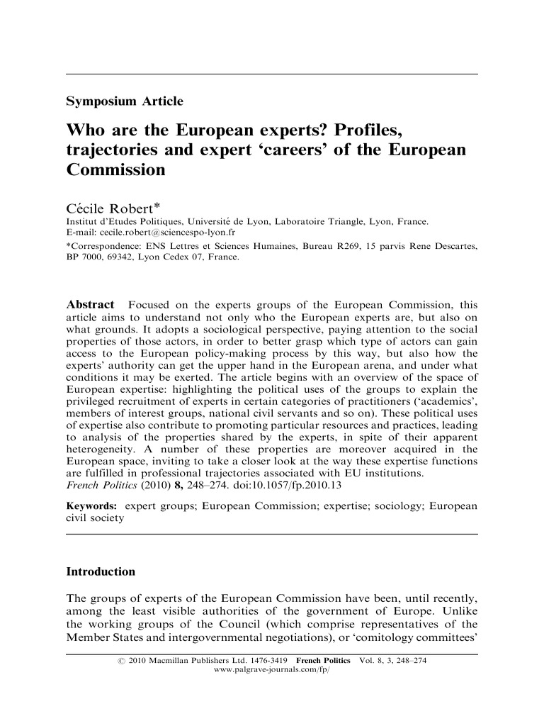 European Commission Expert Groups Analysis | PDF | Expert | Knowledge