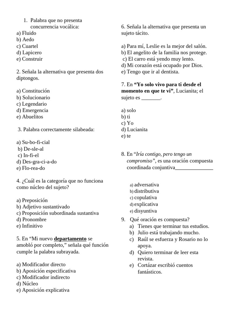 Concurso de Conocimientos - 2do Sec. Comunic. | PDF | Mecánica del lenguaje | Lingüística