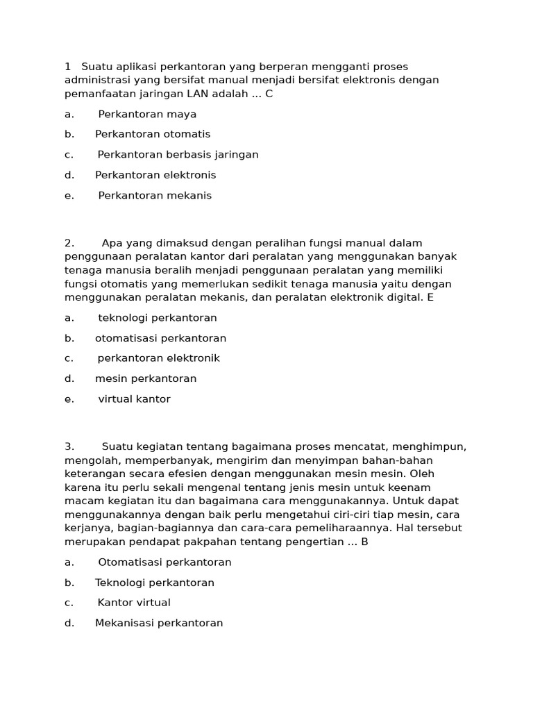 Soal Tekper Kelas 11 | PDF