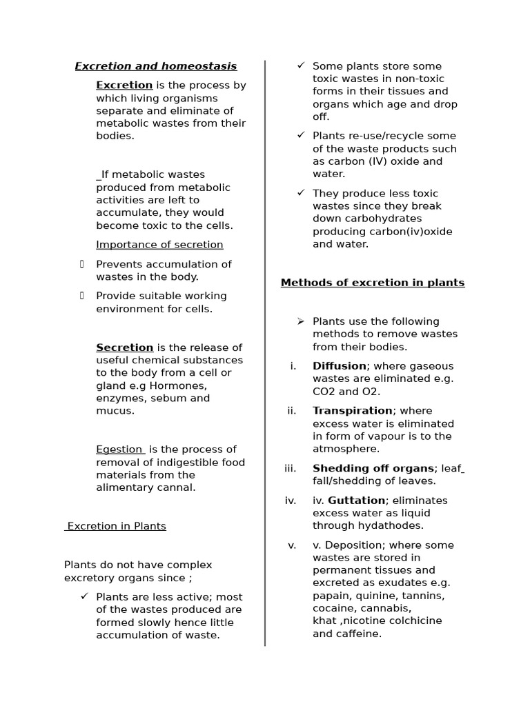 Excretion and Homeostasis in Organisms | PDF | Kidney