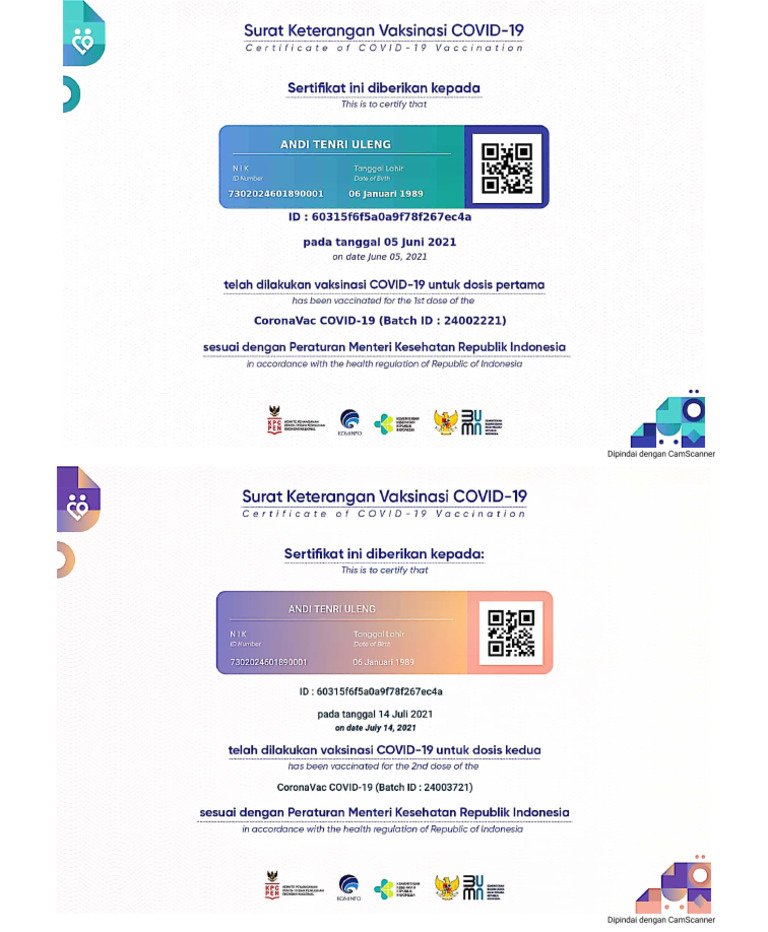 Sertifikat Vaksin | PDF