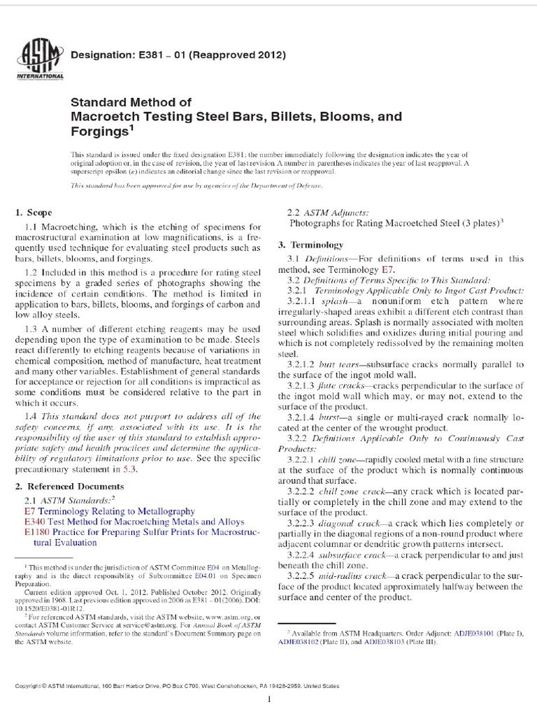 Astm E381 | PDF