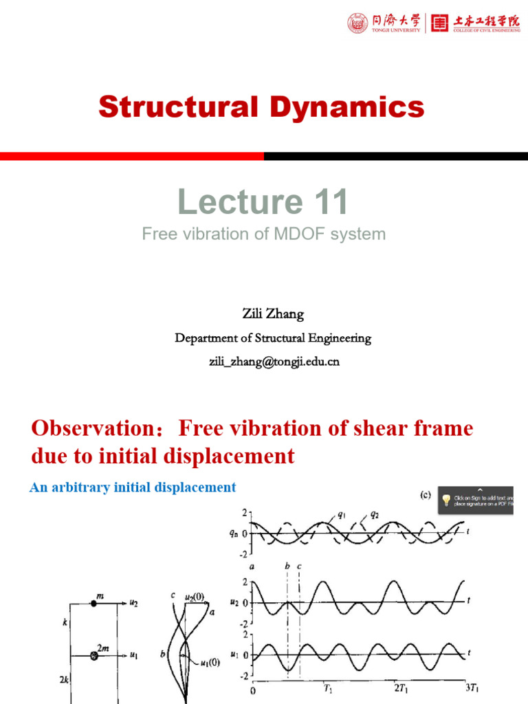 Structural Dynamics Lecture11 | PDF | Eigenvalues And Eigenvectors | Linear Algebra