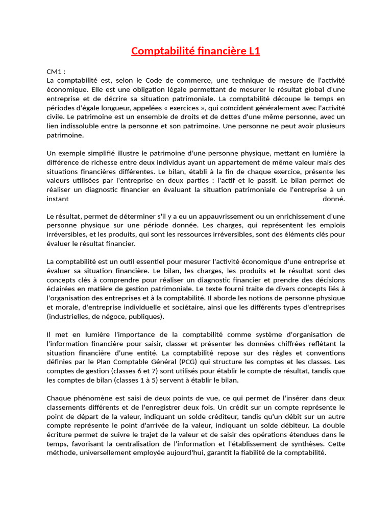 Introduction à la comptabilité financière | PDF | Comptabilité ...