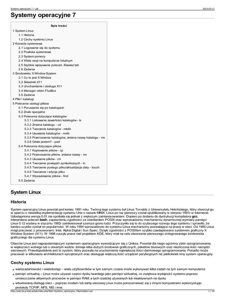 Systemy Operacyjne 07 - Lab | PDF
