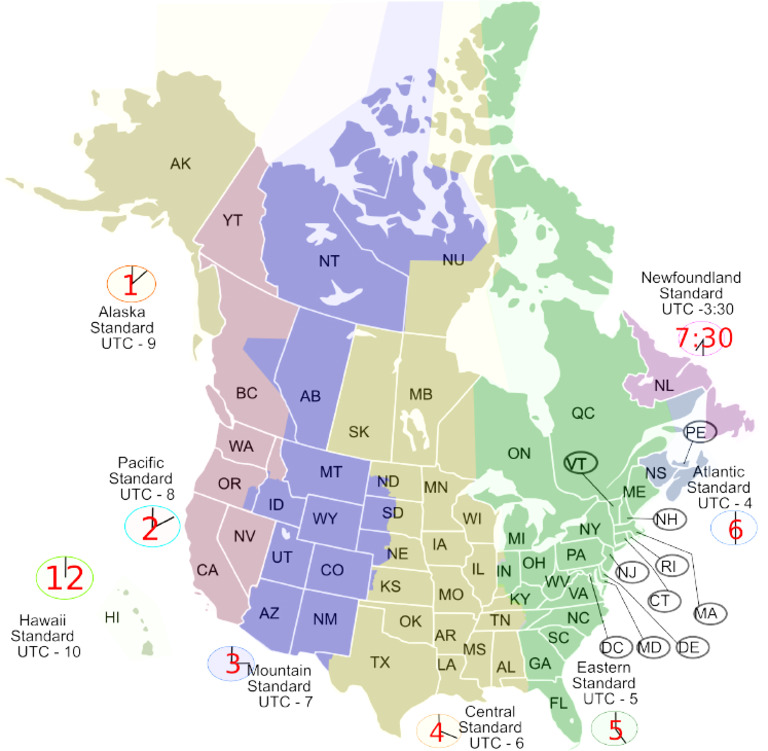 North America Timezone Map | PDF