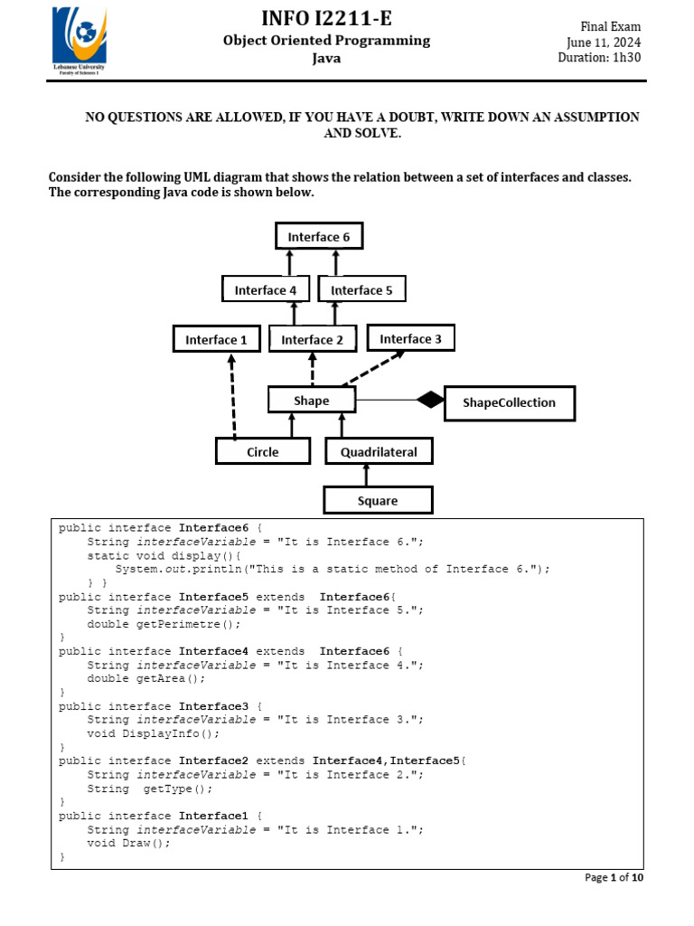 I2211 Spring2024 Session1 | PDF | Method (Computer Programming) | Constructor (Object Oriented ...