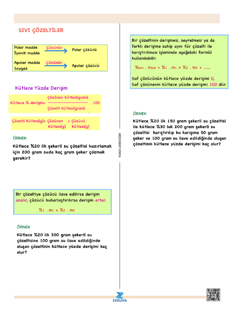 11.sinif Kimya 2.donem 2.yazili Genel Tekrar Konu Anlatimi | PDF