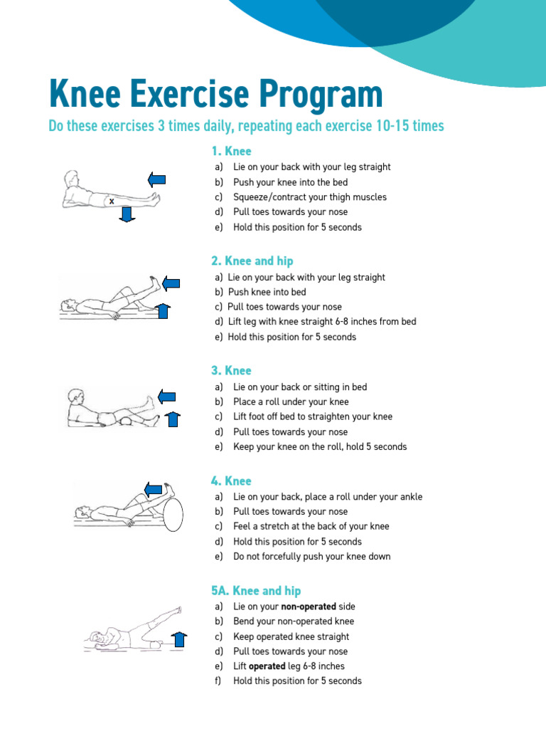 A - 103 - Knee Exercise Program - EN | PDF | Foot | Knee