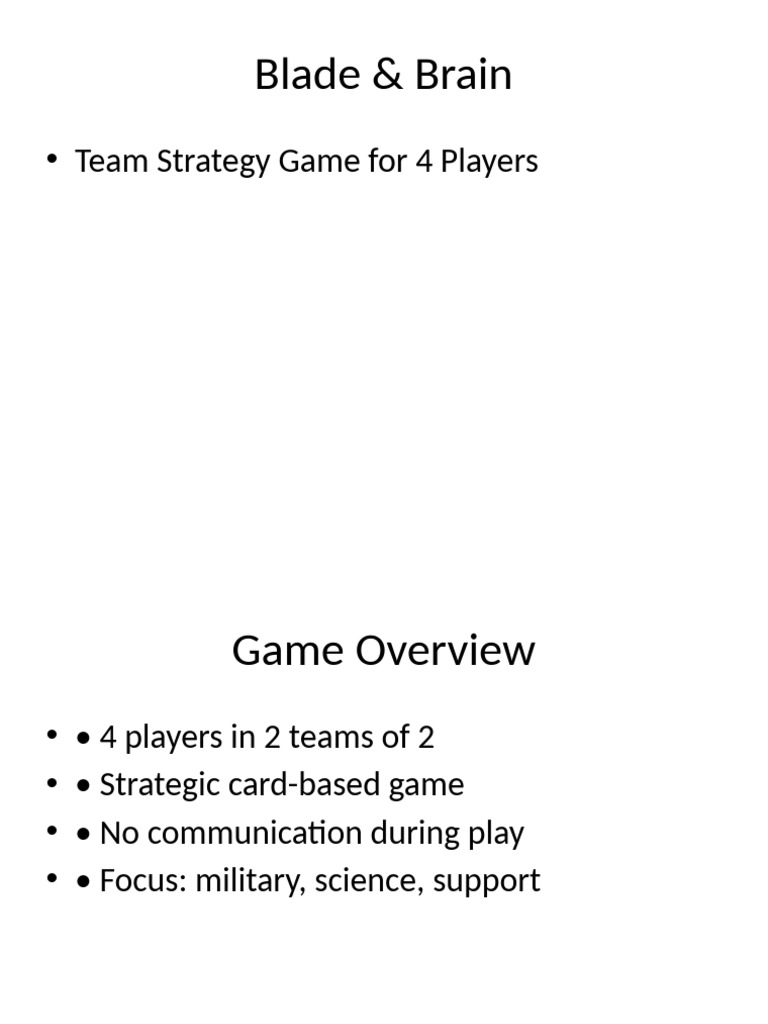 Blade & Brain: 4-Player Strategy Game | PDF