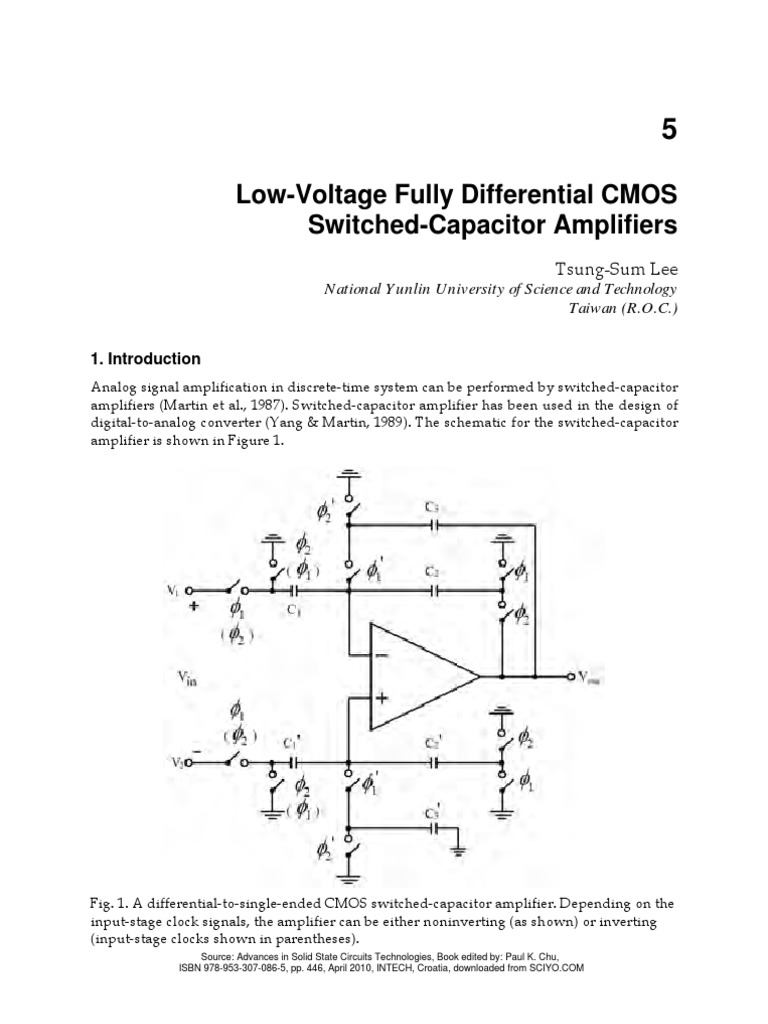 InTech-Low Voltage Fully Differential Cmos Switched Capacitor ...