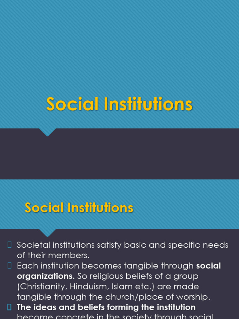 Understanding Social Institutions | PDF | Family | Institution