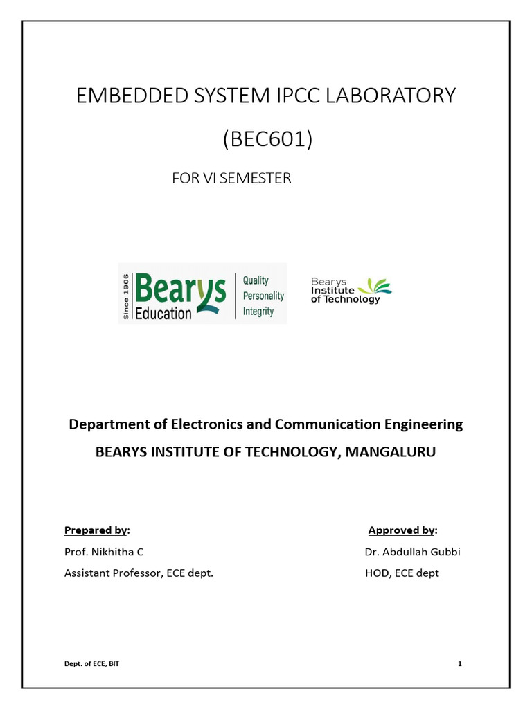 Embedded System Ipcc Laboratory | PDF | Computing | Computer Data