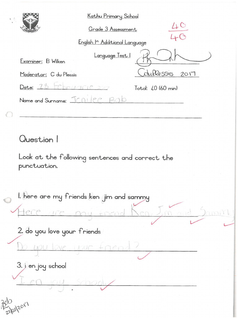 Gr3 Eng Q1 Language Test1 | PDF