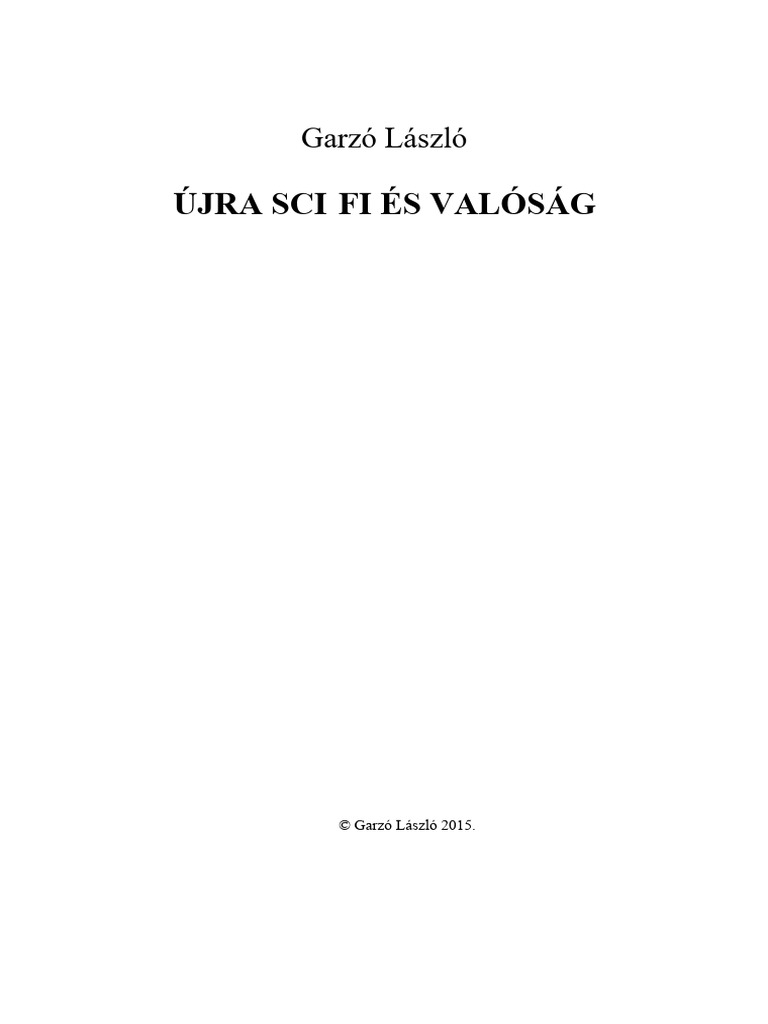 Garzó László - Újra Sci-Fi És Valóság | PDF