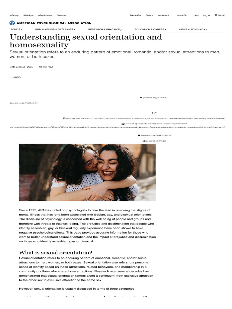 Understanding Sexual Orientation and Homosexuality | PDF ...