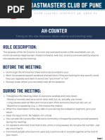 Toastmasters 675A Ah Counter Script and Log A4 PDF | PDF