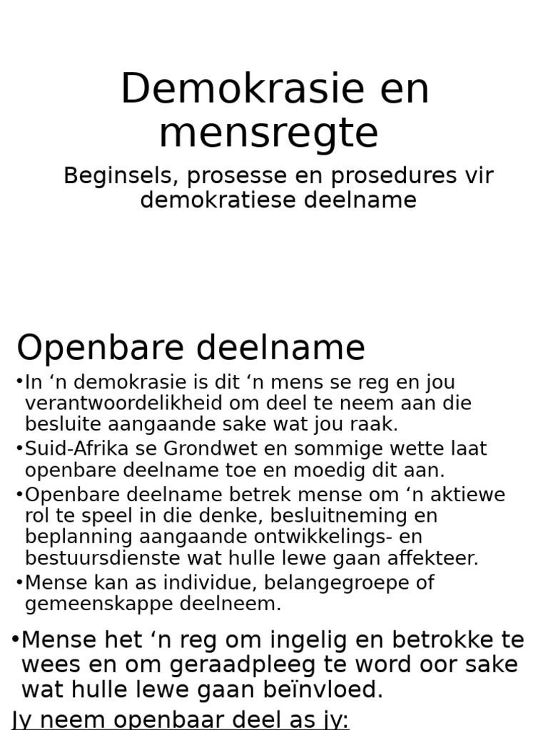 Demokrasie en Mensregte | PDF