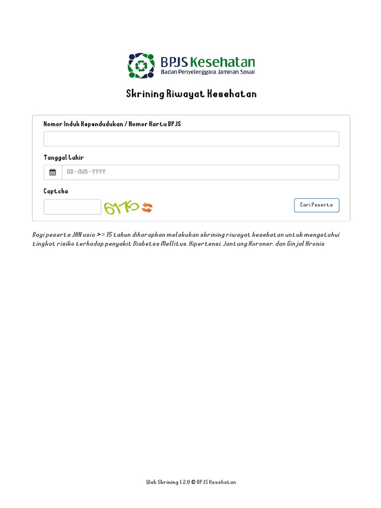 Web Skrining BPJS Kesehatan | PDF