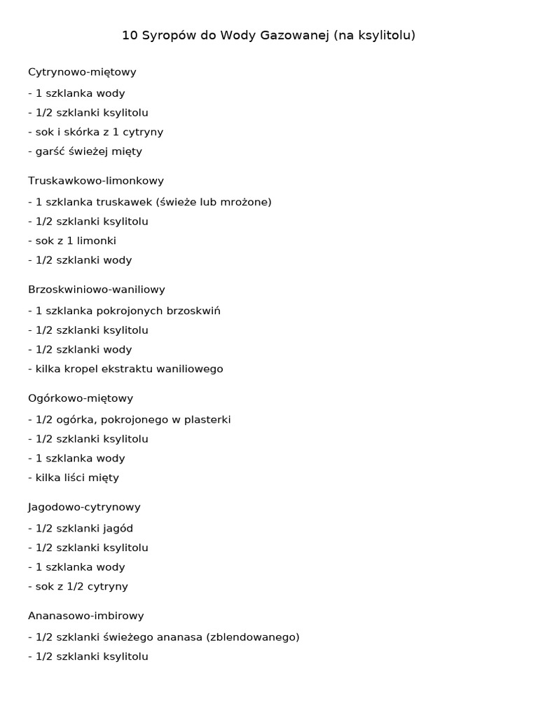 Syropy Na Ksylitolu | PDF