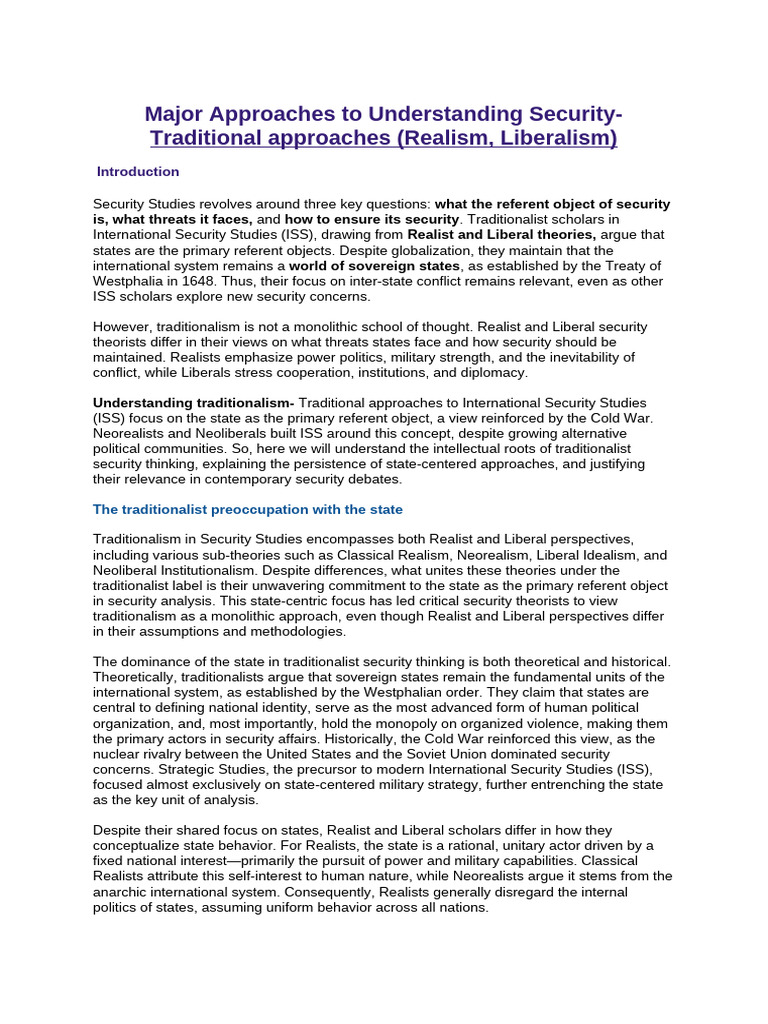 Dse U2-1 Understanding Security Sem6 | PDF | International Security | International Relations