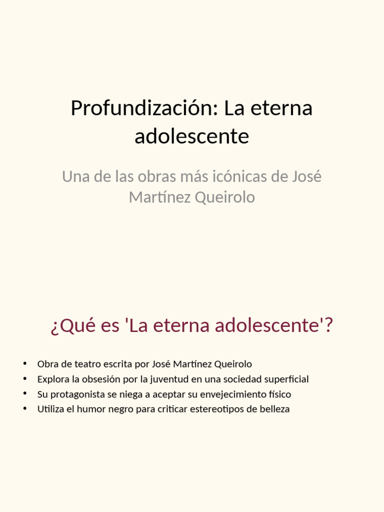 La Eterna Adolescente Profundizacion | PDF